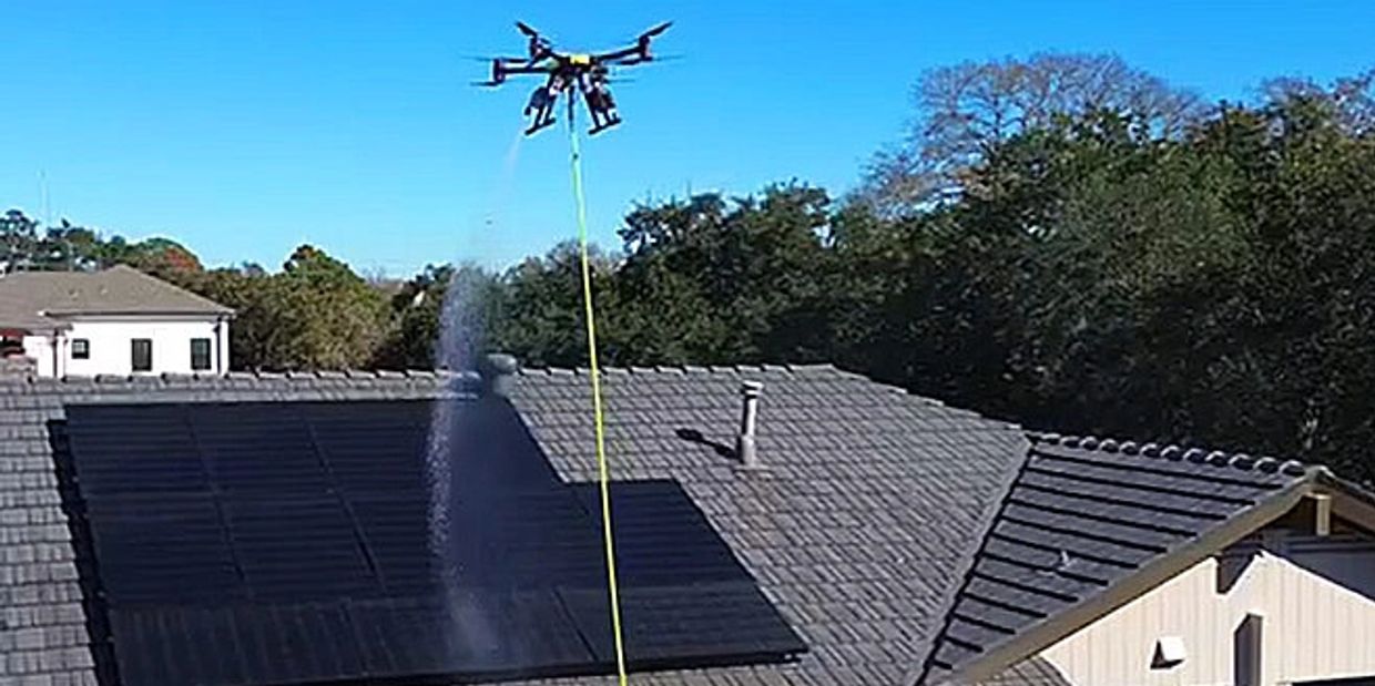 Solar Panel Cleaning with Cleaning Drone